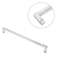 China 6-14mm Glass Thickness Steel Square L Shape Big Twin Glass Door Flush Pull Shower Door Handles for sale