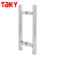 China Chinese Design Style CP Finish Commercial H Handle for Frameless Sliding Shower Glass Door Pull Handles for sale
