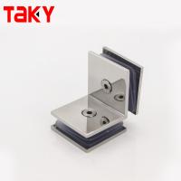 China Durable 45*45mm Shower Clamps for Tempered Glass Mounting in Corner of Bathroom Door for sale
