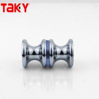 China Customized Door Glass Shower Flush Round Door Knob Double Sided Bathroom Shower Door Handle for sale