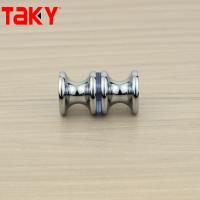 China Customized Door Glass Shower Flush Round Door Knob Double Sided Bathroom Shower Door Handle for sale