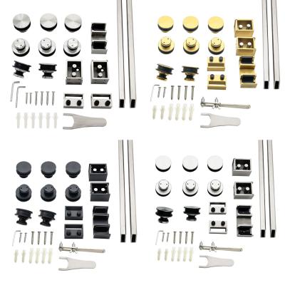 China Modern Design Double Pipe Bar Frameless Ss304 8-12mm Shower Sliding Door Fittings for sale