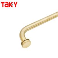 China Hotel Bathroom Glass Door Handle Golden Door Pull Handle for Shower Room Bathroom for sale
