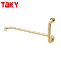 China Hotel Bathroom Glass Door Handle Golden Door Pull Handle for Shower Room Bathroom for sale