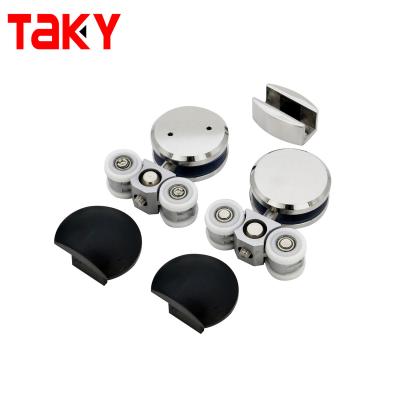 China Round Tray Shape Glass Hanging Door Roller for 8-12 Thick Safe Hanging Shower Door for sale