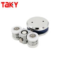China Round Tray Shape Glass Hanging Door Roller for 8-12 Thick Safe Hanging Shower Door for sale