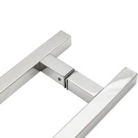 China Shower Door Knobs with Polish Finish Vertical Stainless Steel Pull Handle and SS 304 for sale