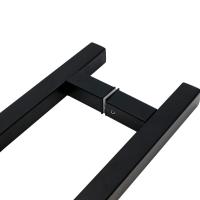 China Matt Black L-Shaped Bathroom Glass Door Handle for Shower Made of Stainless Steel 304 for sale
