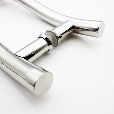 China 200*200*19*1.0mm Long Black Finish Hotel Glass Sliding Door Single Sided Shower Handle for sale