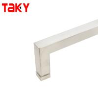 China 203*203mm Hotel Glass Sliding Door Long Black Pull Handle for Single Sided Shower Door for sale