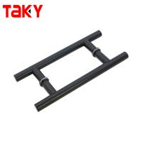 China 0.5mm Thickness Matt Black Interior Glass Door Handles for Office Shower Room Enclosure for sale