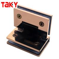 China Customizable Stainless Steel 304 Shower Door Hinge in Rose Gold for 45KG Door Weight for sale