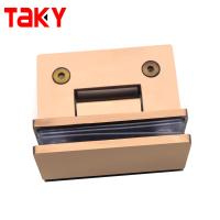 China Customizable Stainless Steel 304 Shower Door Hinge in Rose Gold for 45KG Door Weight for sale