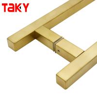 China 11 Inch Puxadores para Porta de Vidros Stainless Steel Brushed Gold Door Pull Handle for sale