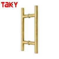China Easy Install Stainless Steel Tube Door Handle Mirror Finish Long Push Pull Handle for sale