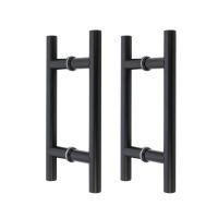 China China Manufacturer H Type Black Stainless Steel 304 shower Glass Door Pull handles for sale