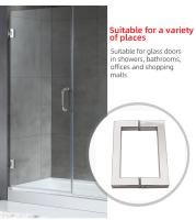 China SS304 Stainless Steel Shower Handle Square Tube Shower Glass Door Handle for sale