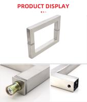 China SS304 Stainless Steel Shower Handle Square Tube Shower Glass Door Handle for sale