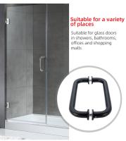 China Matte Black Satin round Stainless steel pull handle shower glass door handle for sale