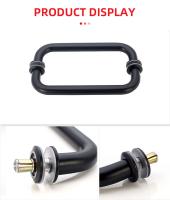 China Matte Black Satin round Stainless steel pull handle shower glass door handle for sale