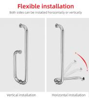 China Interior Sliding Glass Door Pull Handle in SS 304 Stainless Steel with Polished Finish for sale