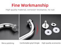 China Tempered Glass Pull Handle with SS304 Vertical Stainless Steel Adjustable Design for sale