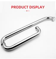 China Tempered Glass Pull Handle with SS304 Vertical Stainless Steel Adjustable Design for sale