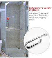 China Tempered Glass Pull Handle with SS304 Vertical Stainless Steel Adjustable Design for sale