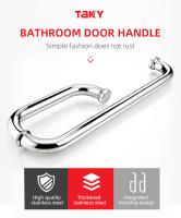 China Tempered Glass Pull Handle with SS304 Vertical Stainless Steel Adjustable Design for sale