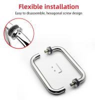 China 8-12mm Door Thickness Shower Door Rose Gold Pull Handle with 1.0mm Pipe Thickness for sale
