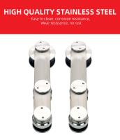 China Functional Glass Bathroom Screen Sliding Hardware Set with Stainless Steel 304 Frame for sale