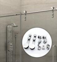 China Functional Glass Bathroom Screen Sliding Hardware Set with Stainless Steel 304 Frame for sale