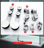 China Sliding Shower Room Glass Door Accessories System Hardware Set in Silver/Black/Golden for sale