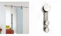 China High Hardness and Durable Silver/black Glass Bathroom Sliding Door Kit for 6-12mm Glass for sale