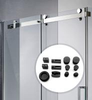 China Sliding Glass Shower Door System with Silver Barn Door Hardware Sophisticated Design for sale
