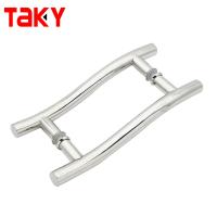 China Customized S Shape Round Tube Back to Back Glass Sliding Door Pull Handle for sale