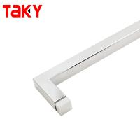 China Stainless Steel Shower Room Glass Door Square Long Polished Sliding Glass Door Handle for sale