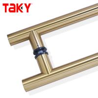 China Luxury H Type Stainless Steel Entrance Frameless Door Handles Lockable Glass Door Handle for sale