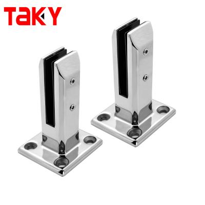 China 8-12mm Stainless Steel Bolt Down Glass Railing Clamp for sale