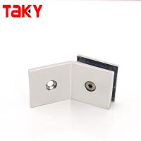 China Stainless Steel Shower Glass Door Fittings Square Glass Door Clamp 135 Degree Bathroom Fixed Clip for sale