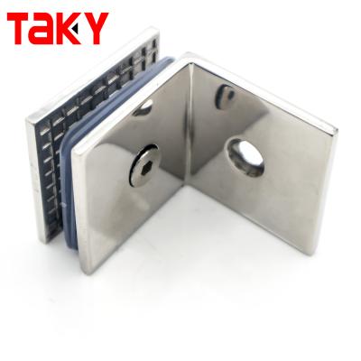 China 316 Stainless Steel Frameless Glass Corner Clamp for 8-12mm Shower Doors for sale
