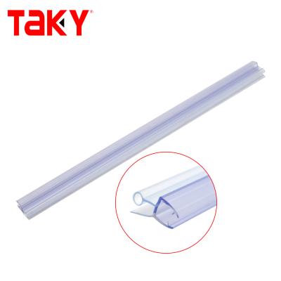 China Frameless PVC Shower Door Bottom Seal Strip 10mm Transparent for sale
