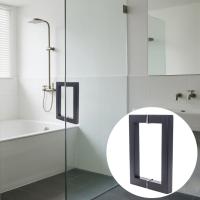 China Factory 304 Stainless Steel Matt Black Color Square Tube Glass Door Handle for sale
