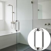 China Stainless Steel 304 Electroplated silver round tube Sliding Glass Door Handle for sale