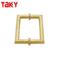 China Metal round tube square Main Glass Door Gold Pull Handle for sale