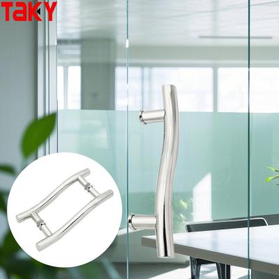 China Stainless Steel Round Tube S type Interior Sliding Glass Door Pull Handle for sale