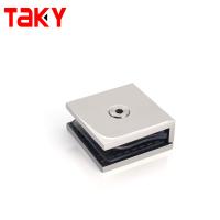 China Stainless Steel Square 45x45mm Frameless Door Glass Hardware Clamp Clip for sale