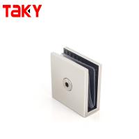 China Bracket Glass to Wall Mechanical Fixing 0 Degree Singe Hole Square Glass Door Clamp for sale