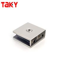 China Bracket Glass to Wall Mechanical Fixing 0 Degree Singe Hole Square Glass Door Clamp for sale