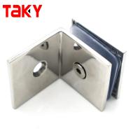 China Glass to Wall Bathroom Clip Square Clamp 90 Degree Connect Glass Clip for sale